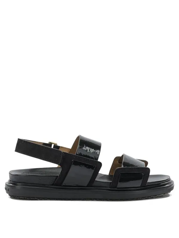 Marni Fussbett Leather Sandals - Black