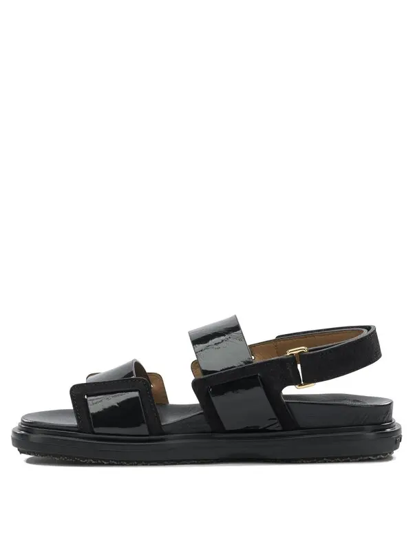 Marni Fussbett Leather Sandals - Black