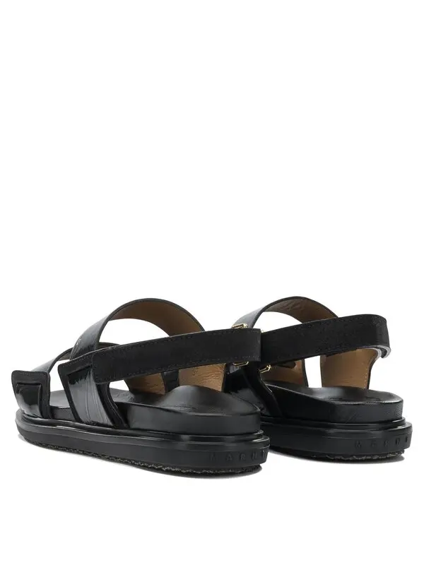 Marni Fussbett Leather Sandals - Black
