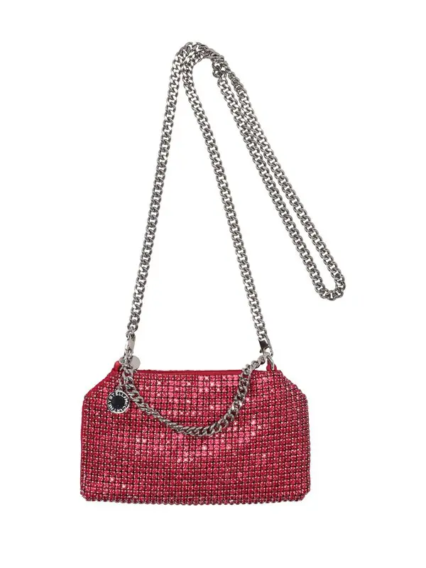 Stella McCartney Crystal Mesh Clutch With Chain Strap - Red