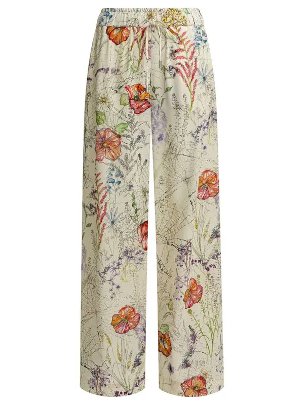 MC QUEEN Printed Wide Leg Trousers