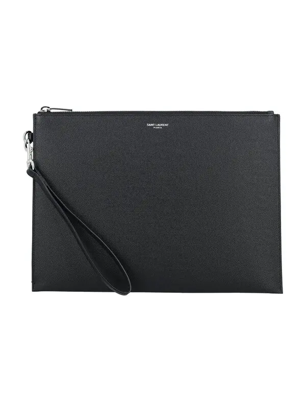 Saint Laurent Zip Tablet Pouch - Black