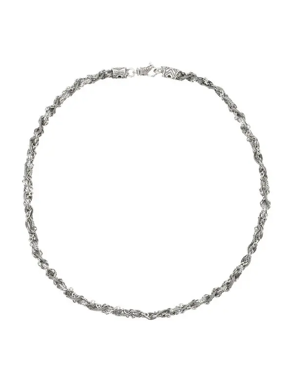 Emanuele Bicocchi Sterling Braided Chain Necklace - Silver