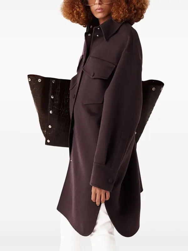 Stella McCartney Press Stud Fastening Overshirt - Chocolate
