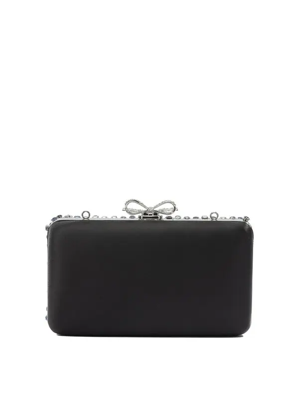 SELF-PORTRAIT Multi-crystal Knit Clutch - Black