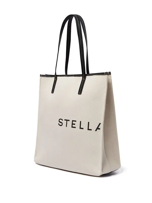 Stella McCartney Large Canvas Tote Bag - Ecru