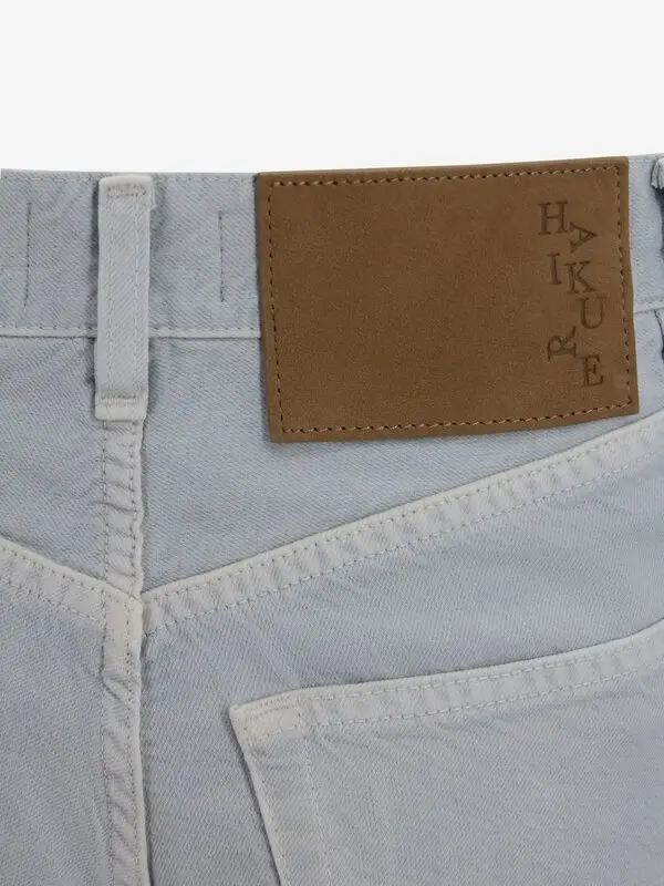 HAIKURE Bethany Cotton And Linen Wide Leg Jeans - Light Grey