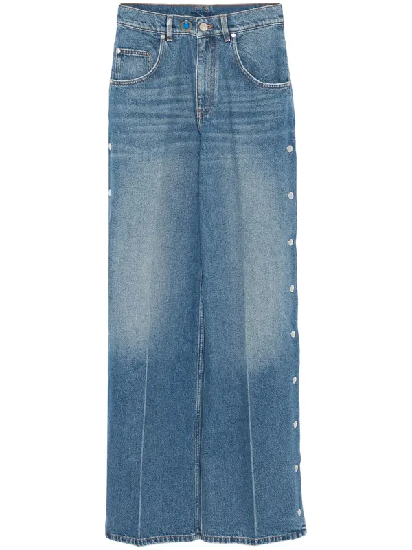 Stella McCartney Snap Stud Embellished Jeans