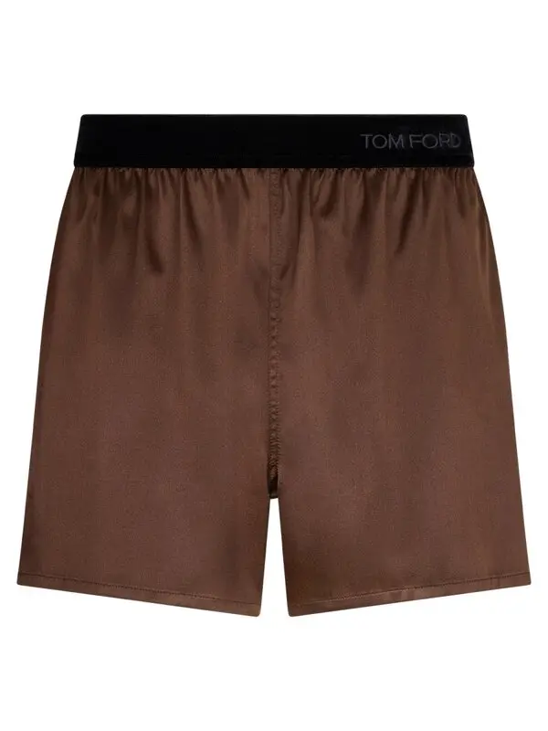 TOM FORD Silk Pajama Shorts - Brown