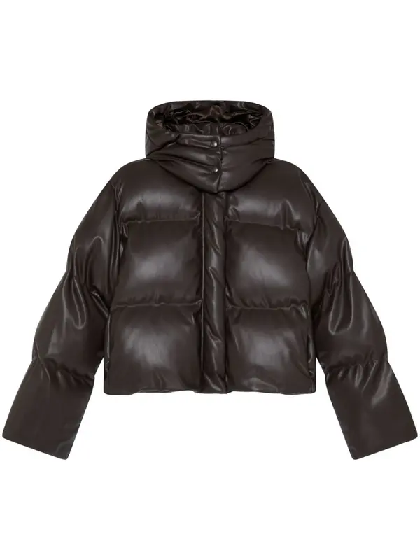 Stella McCartney Cropped Puffer Jacket - Dark Chocolate