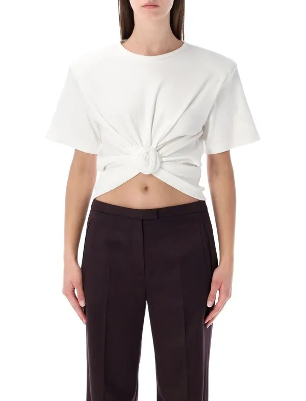 Magda Butrym Knot Detailed T-shirt - White