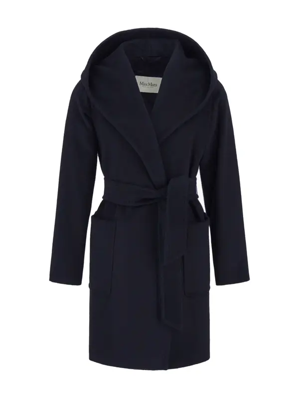 Max Mara Rialto Camel Wool Robe Coat - Blu Marino