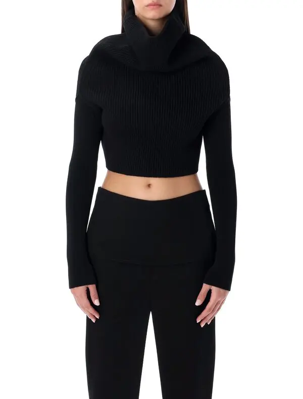 Rick Owens Cropped Ribbed Knit Top