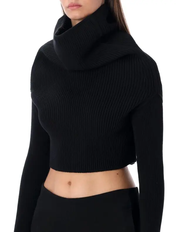 Rick Owens Cropped Ribbed Knit Top
