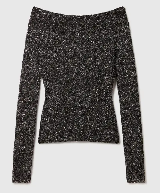 Stella McCartney Soft Touch Knitted Sequins Top