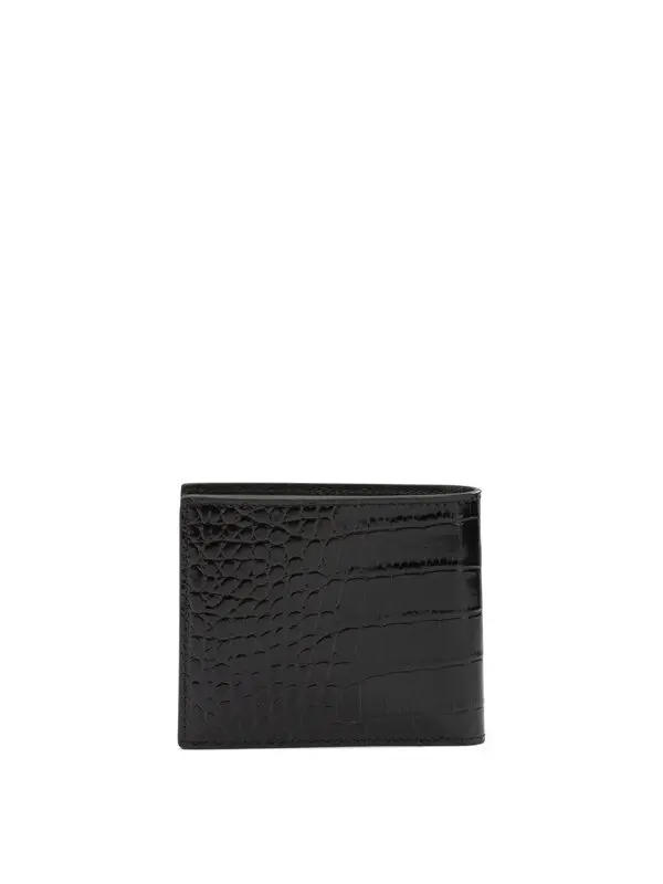 TOM FORD Crocodile Effect Bi Fold Wallet