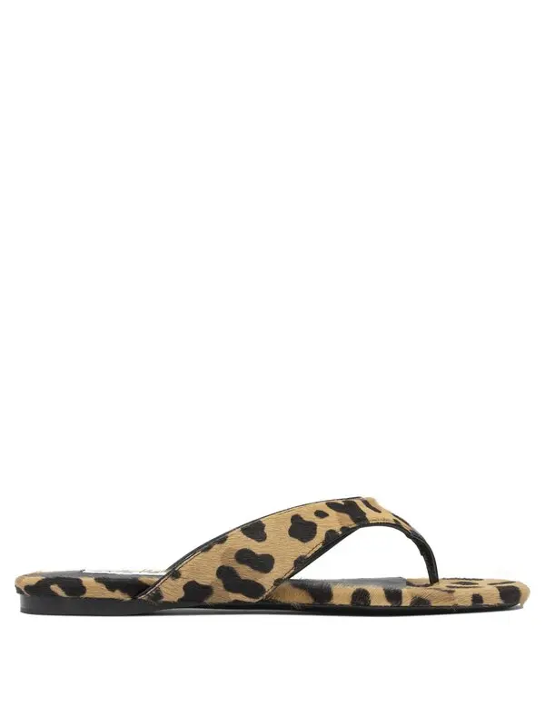Alaïa Pony Skin Flip Flops - Brown