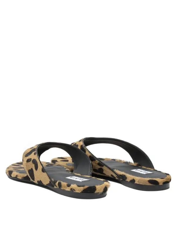 Alaïa Leopard Pony Skin Flip-flops