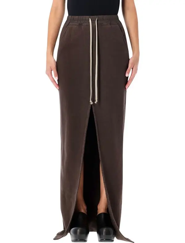 Rick Owens Long Slub Jersey Skirt - Dark Dust