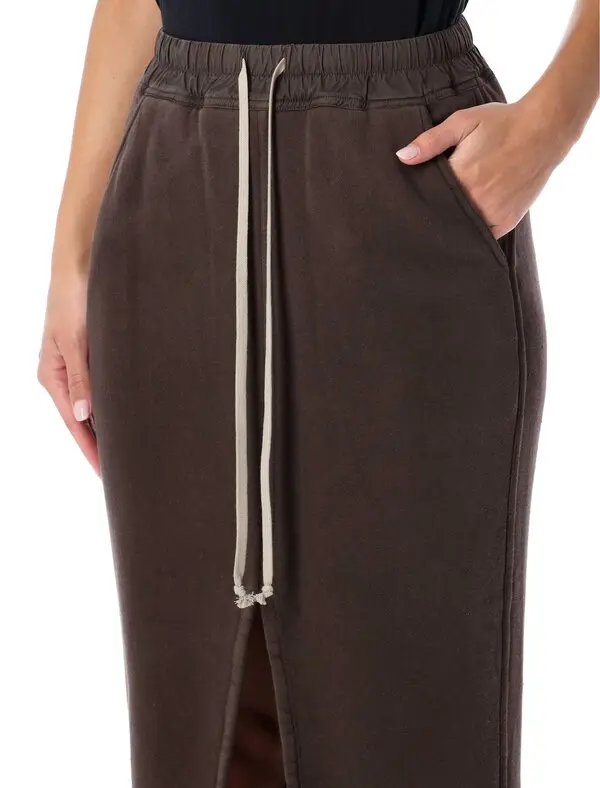 Rick Owens Long Slub Jersey Skirt - Dark Dust