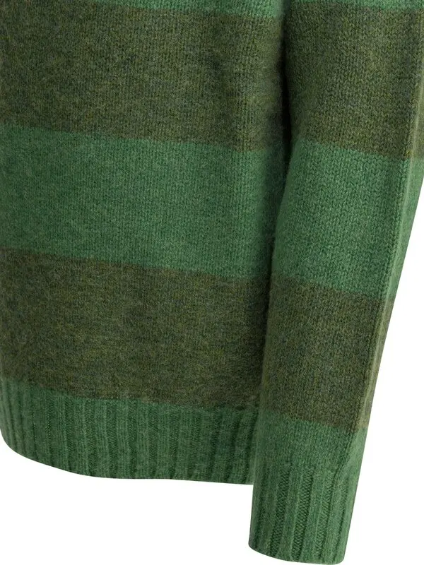 BEAMS Shetland Wool Crew-neck Sweater - Green