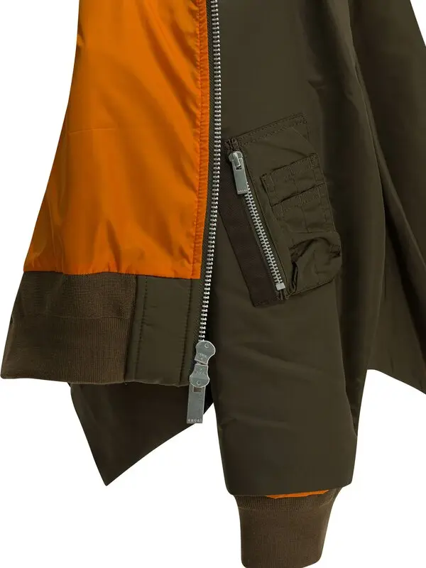 Sacai Nylon Zippered Bomber Jacket - Green