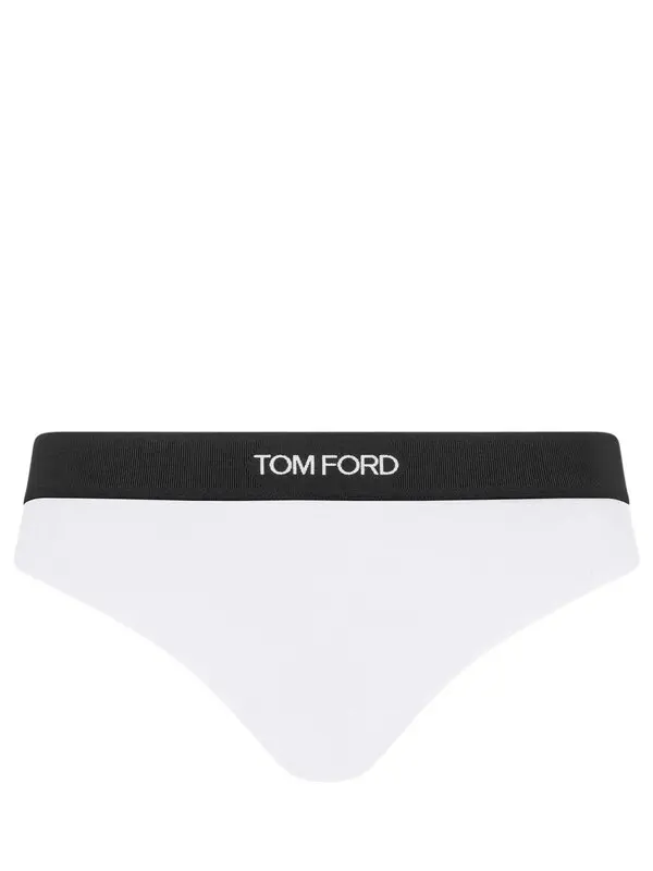 TOM FORD Thong With Logo - White