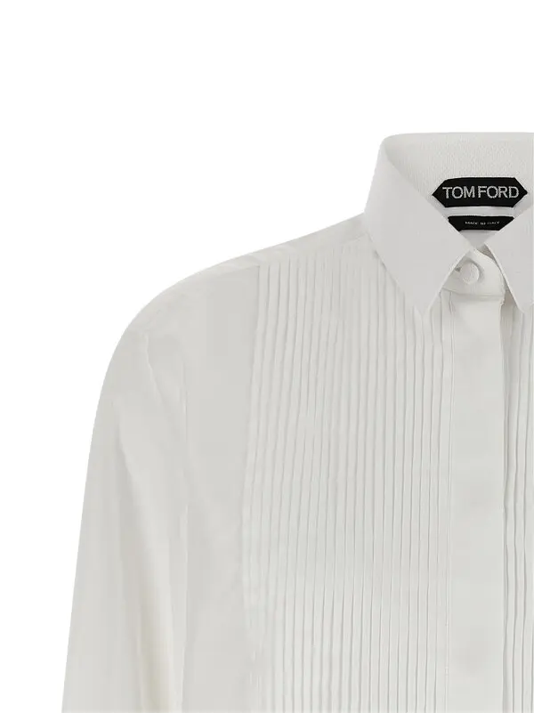 TOM FORD Plastron Cotton Poplin Shirt