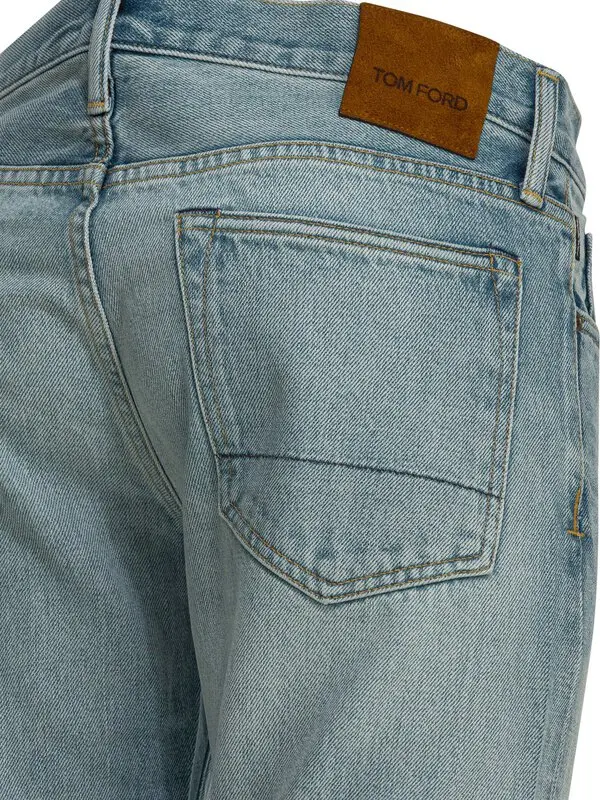 TOM FORD Straight-leg Denim Jeans - Light Blue