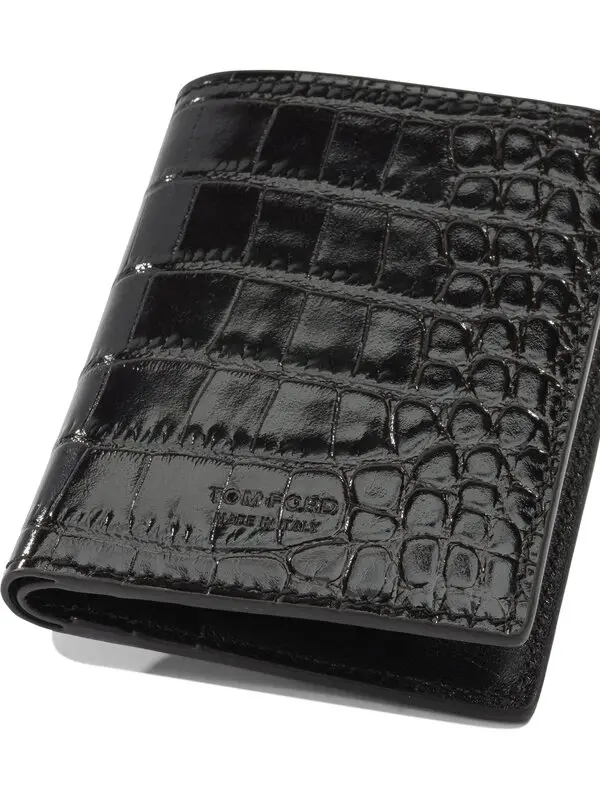 TOM FORD Crocodile Effect Folding Card Holder