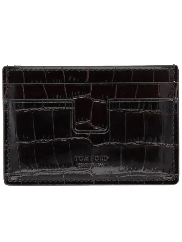 TOM FORD Card Holder With Logo - Brown