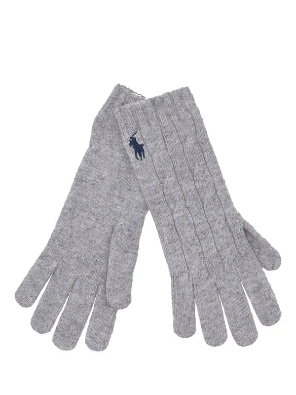 Ralph Lauren Knitted Gloves - Soft Grey