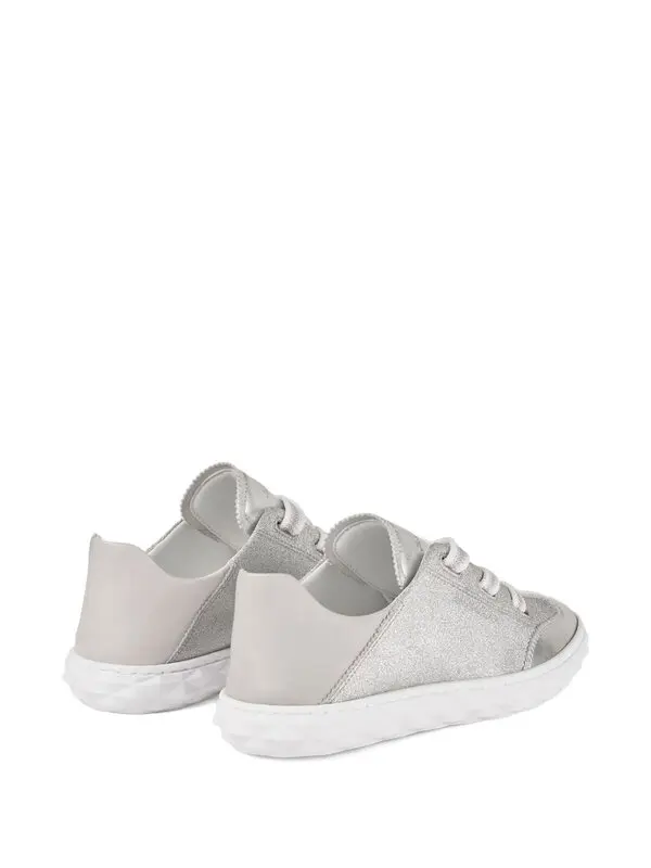 JIMMY CHOO Diamond Light Leather Sneakers - Silver