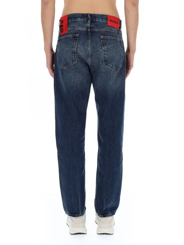 Hugo Cotton Denim Straight Jeans