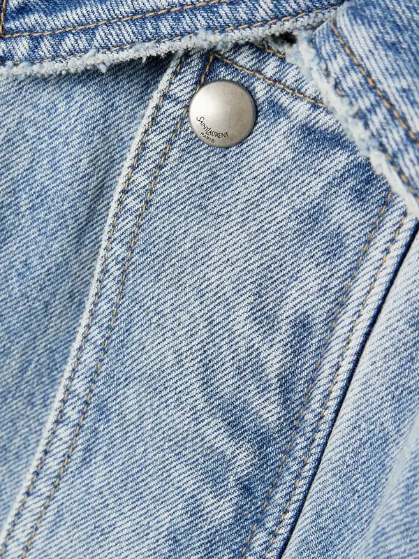 Saint Laurent Oversized Paneled Denim Jacket