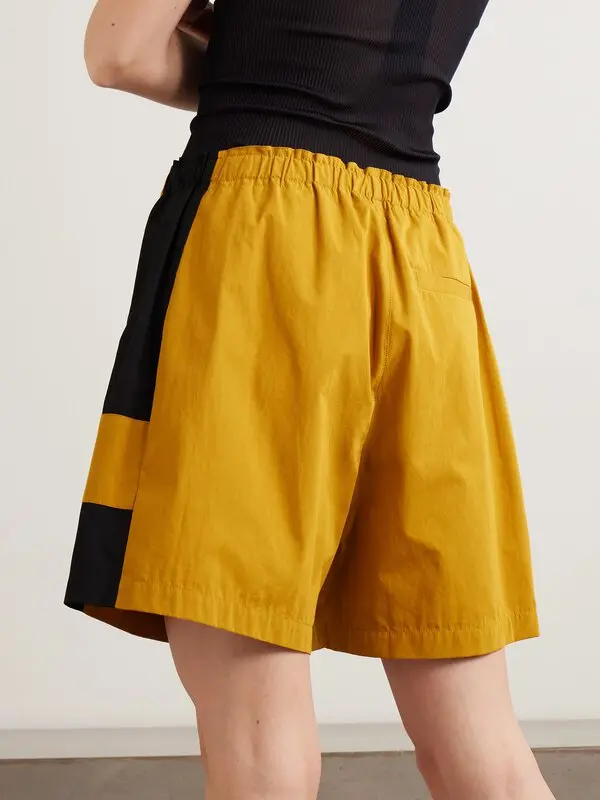 Saint Laurent Two-tone Embroidered Cotton-twill Shorts