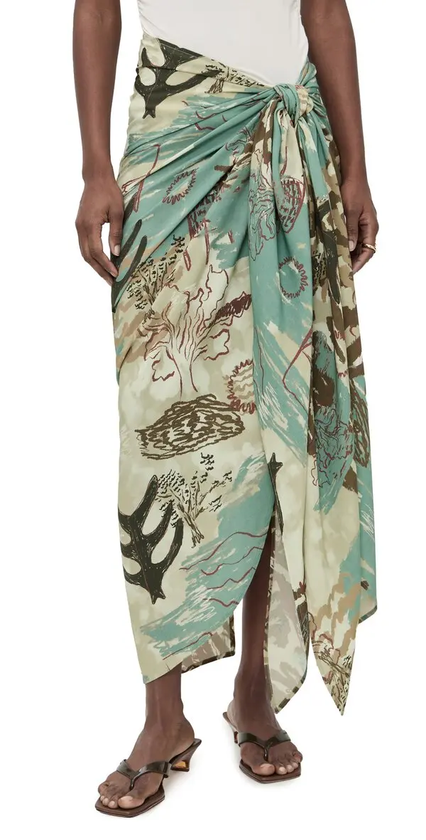 Oas Cyan Sarong Skirt - Multi