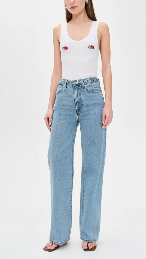 LEVI'S Ribcage Wide Leg Belted Jeans