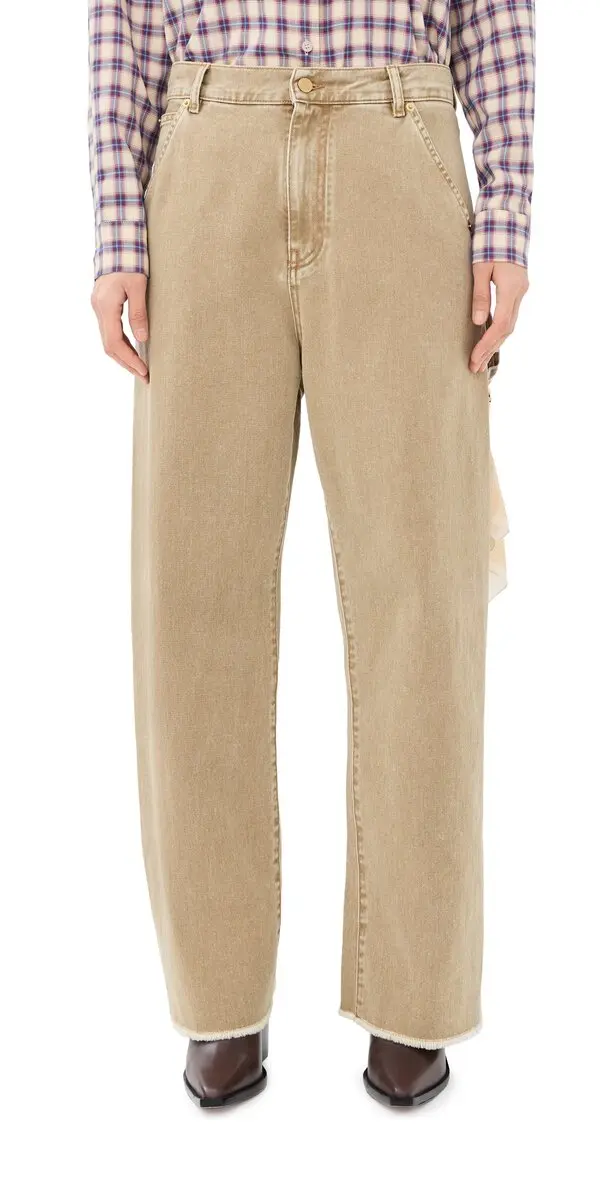 DARKPARK Sienna Loose Back Split Denim Jeans - Camel