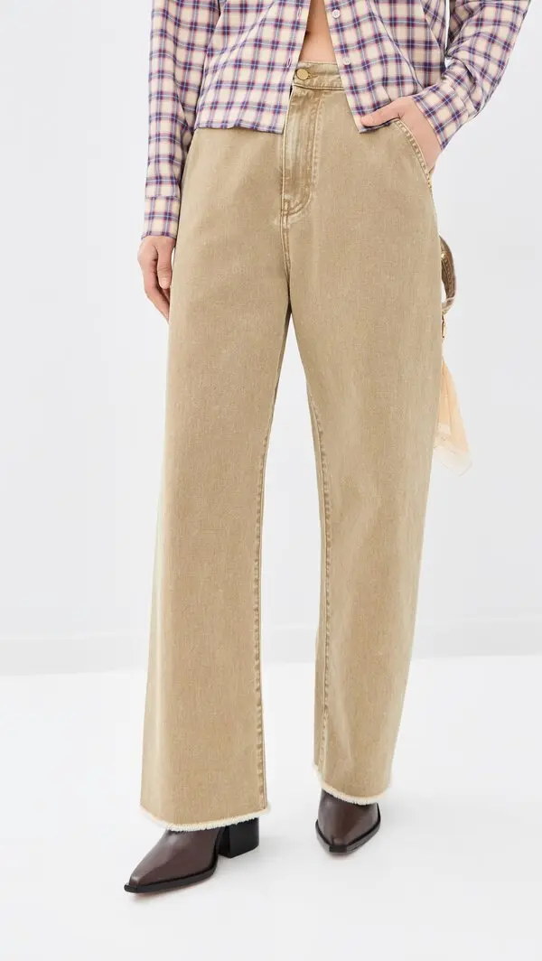 DARKPARK Sienna Loose Back Split Denim Jeans - Camel