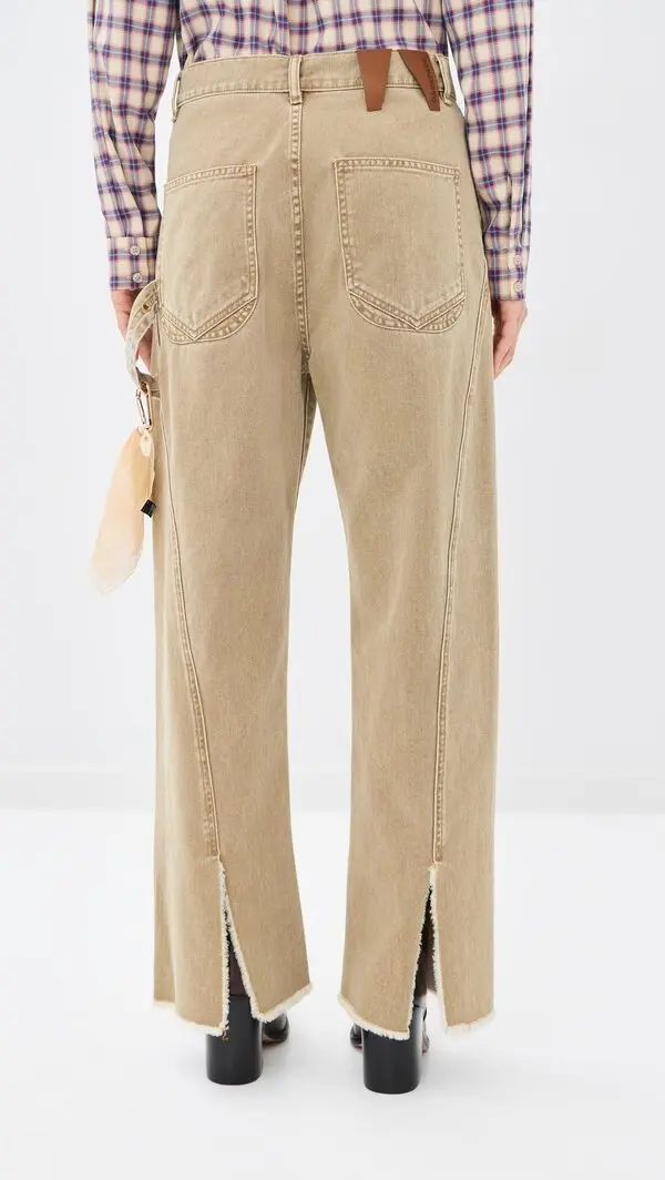 DARKPARK Sienna Loose Back Split Denim Jeans - Camel
