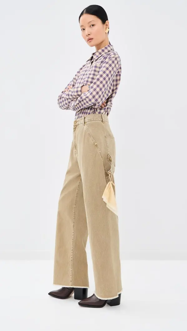 DARKPARK Sienna Loose Back Split Denim Jeans - Camel