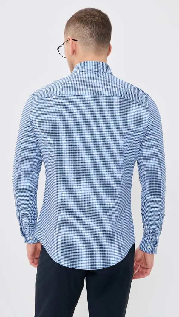 RHONE Commuter Slim Fit Shirt - Navy Gingham