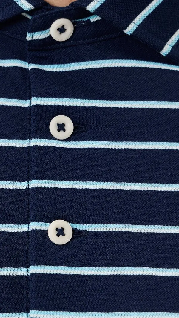 Rlx Ralph Lauren Multi Stripe Tour Pique Polo - Refined Navy Multi