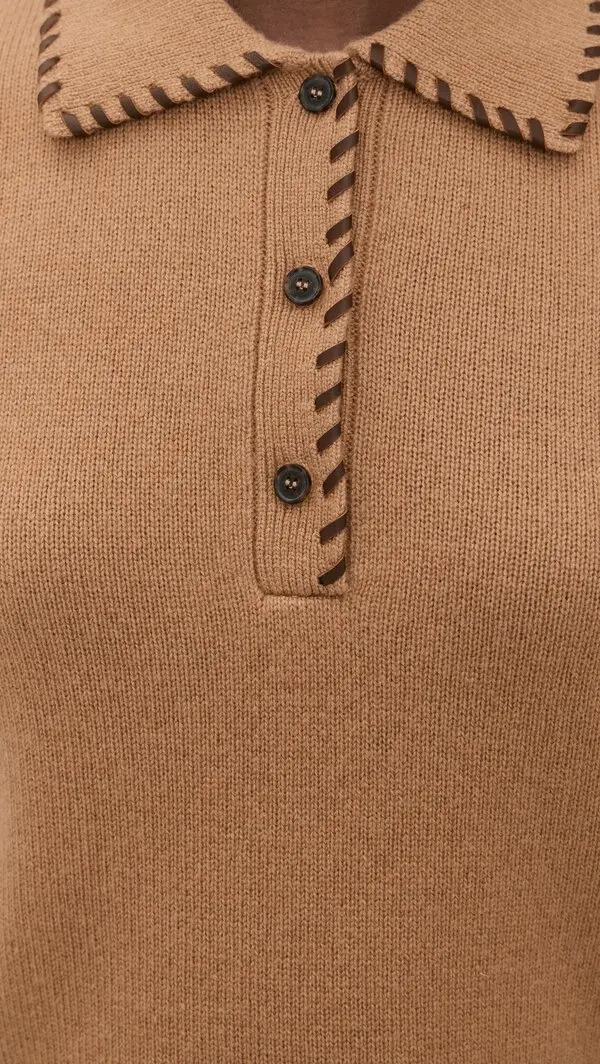 FRAME Leather Stitch Polo