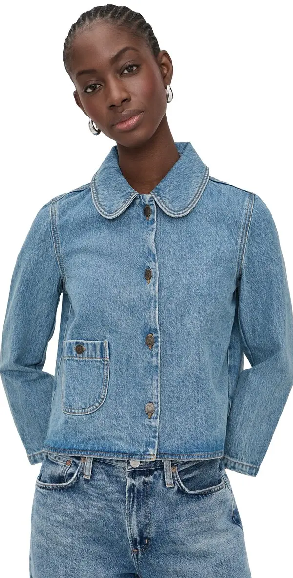 Ba&sh Tiny Denim Jacket - Blue Jeans