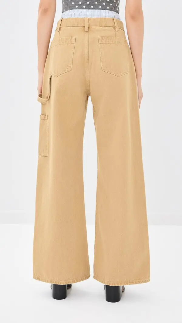 Monse Washed Double Waistband Wide Leg Jeans