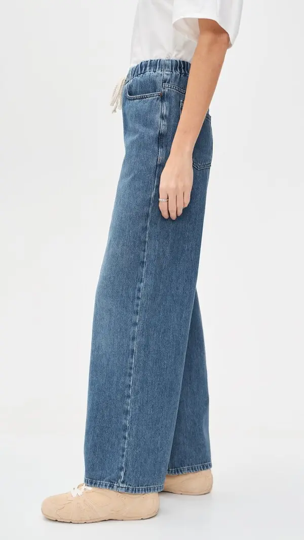 Marine Layer Drawstring Wide Leg Denim Pants