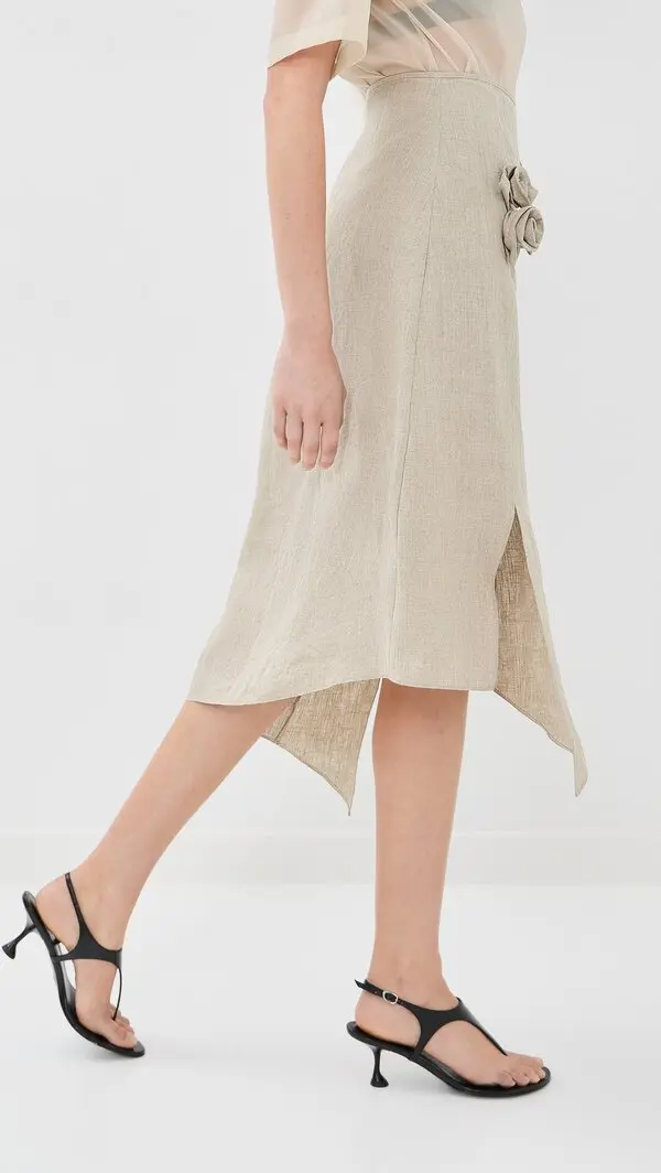 Coperni Floral Linen Skirt