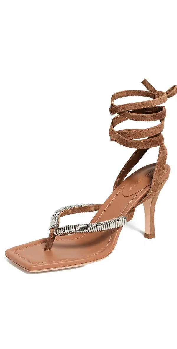 Christopher Esber Frida Pierced Flip Flop Heels - Russet